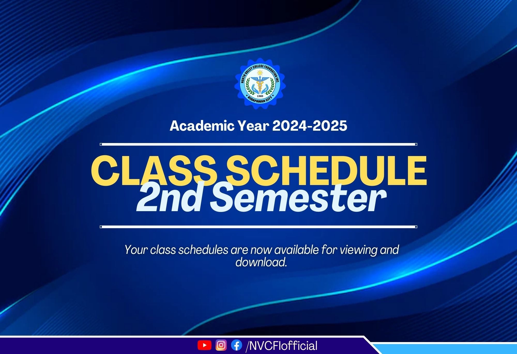 Class Schedule for Second Semester 2024-2025 – North Valley College